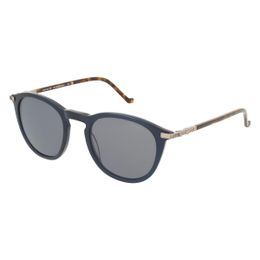 Hackett HE941 | Herren-Sonnenbrille | Fassung: Vollrand, Rund, Acetat, Blau Aubergine | Glasfarbe: Grau