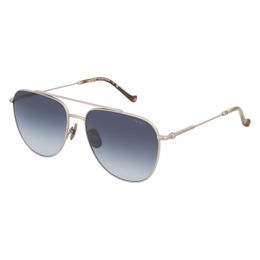Hackett HE924 | Herren-Sonnenbrille | Fassung: Vollrand, Eckig, Metall, Grau | Glasfarbe: Blau Verlaufend