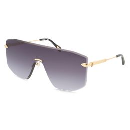 Just Cavalli SJC111 | Unisex-Sonnenbrille | Fassung: Vollrand, Monoscheibe, Metall, Rosegold Gl&auml;nzend | Glasfarbe: Grau Verlaufend