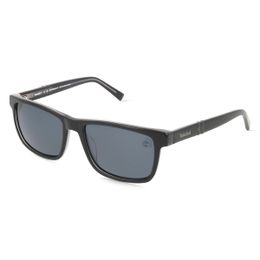 Timberland TB00020 | Unisex-Sonnenbrille | Fassung: Vollrand, Quadratisch, Acetat, Schwarz Glänzend | Glasfarbe: Grau Verlaufend