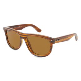 Ray-Ban RBR0501S BOYFRIEND REVERSE | Unisex-Sonnenbrille | Fassung: Vollrand, Quadratisch, Kunststoff, Havanna Gestreift | Glasfarbe: Braun