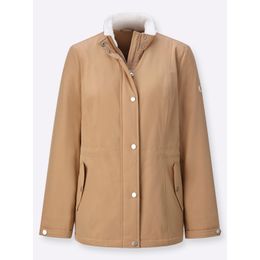 WITT Damen Jacke mit Teddyfleece-Futter, camel, Gr&ouml;&szlig;e 44