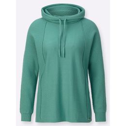 WITT Damen Pullover mit Waffel-Struktur, salbei, Gr&ouml;&szlig;e 46