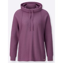 WITT Damen Pullover mit Waffel-Struktur, violett, Gr&ouml;&szlig;e 54