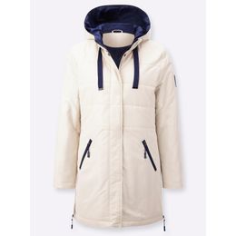 WITT Damen Longjacke mit Kontrast-Futter, elfenbein, Gr&ouml;&szlig;e 38