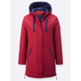 WITT Damen Longjacke mit Kontrast-Futter, kirsche, Gr&ouml;&szlig;e 48