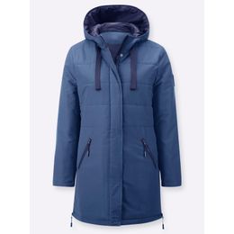 WITT Damen Longjacke mit Kontrast-Futter, jeansblau, Gr&ouml;&szlig;e 54