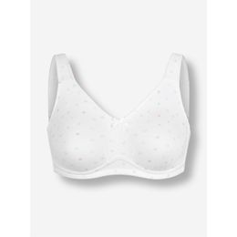 w&auml;schepur w&auml;schepur Damen BH ohne B&uuml;gel, wei&szlig; + wei&szlig;-bedruckt, Gr&ouml;&szlig;e 85C