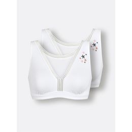 w&auml;schepur w&auml;schepur Damen Bustier, wei&szlig;-bedruckt, Gr&ouml;&szlig;e 50