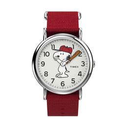 Timex Analoguhr 'Peanuts Snoopy' Herren Größe One Size silbergrau / rot / schwarz / weiß