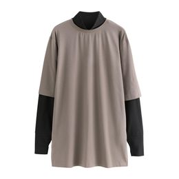 next Shirt Damen Gr&ouml;&szlig;e M cappuccino / schwarz
