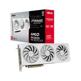 ASUS Radeon RX 9070 XT PRIME WHITE OC Edition, Grafikkarte wei&szlig;, RDNA4, GDDR6, 3x DisplayPort, 1x HDMI 2.1