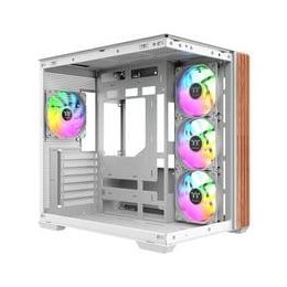 Thermaltake View 380 WS ARGB , Tower-Geh&auml;use wei&szlig;/holz, Tempered Glass x 2, Holz-Struktur