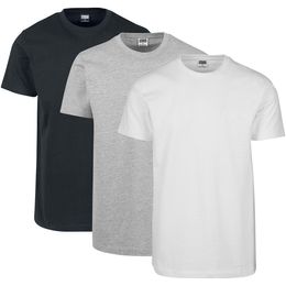 Urban Classics Basic Tee 3-Pack T-Shirt schwarz grau wei&szlig; in M TB2684 black/grey/white