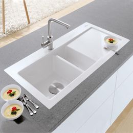 Villeroy & Boch Villeroy & Boch Subway 60 FLAT flächenbündige Spüle, Ablaufgarnitur mit Handbetätigung, Becken links