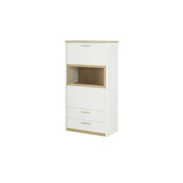 Wohnwert Highboard Libro Plus weiß Maße (cm): B: 76 H: 148 T: 41.0 » Möbel Kraft