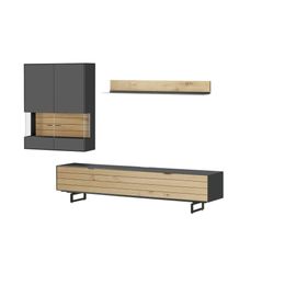 Jette Home Wohnkombination Como grau Maße (cm): B: 287 H: 200 T: 46.0 » Möbel Kraft