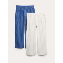Marks & Spencer Marks & Spencer Pajama Pants female Blue, White size 8