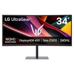 LG UltraGear&trade; G6 Curved 34 &Prime; WQHDGamingMonitor mit 240 Hz 34G630A mit DCIP3 95% (Typ.), VESA DisplayHDR&trade; 400, 1 ms (GtG), USBC (PD 15W) 34G630AB