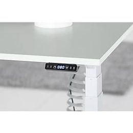 Schäfer Shop Schäfer Shop Genius Schreibtisch MODENA FLEX, elektrisch höhenverstellbar, Rechteck, T-Fuß, B 1800 x T 800 x H 645-1290 mm, weiß/weißalu