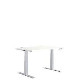 Schäfer Shop Schäfer Shop Genius Schreibtisch MODENA FLEX, elektrisch höhenverstellbar, Rechteck, T-Fuß, B 1200 x T 800 x H 645-1290 mm, weiß/weißalu