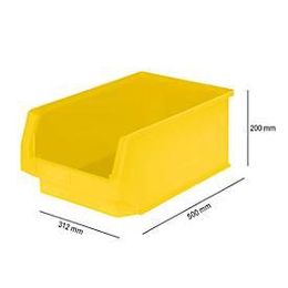 Schäfer Shop Sichtlagerkasten SSI Schäfer Serie PROFI LF 532, Polypropylen, L 500 x B 312 x H 200 mm, 23,5 l, gelb