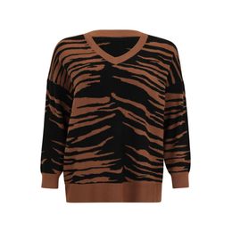 Vero Moda Curve Pullover 'VMCNANCY' Damen Gr&ouml;&szlig;e XL cognac / schwarz