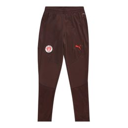 Puma Sporthose 'FC St. Pauli' Jungen Größe 128 dunkelbraun / rot / weiß