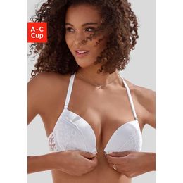 VIVANCE BY LASCANA Push-up-BH wei&szlig; Gr. 80A. Mit &Ouml;sen, B&auml;nder, Spitze. Mit Herausnehmbaren Kissen und mit B&uuml;gel. Nachhaltig.