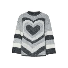 Pieces Pullover 'PCJESSA' Damen Gr&ouml;&szlig;e M hellgrau / dunkelgrau / wei&szlig;