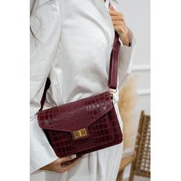 Abaco Leder-Umhängetasche "Amber" in Bordeaux - (B)23 x (H)15 x (T)6 cm - 65% | Damen-taschen