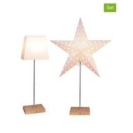 STAR TRADING 3tlg. Set: Standleuchte "Combi" in Creme - (H)65 cm - 28% | Stehleuchten