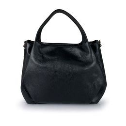 ORE10 Leder-Henkeltasche "Wesa" in Schwarz - (B)33 x (H)20 x (T)16 - 74% | Damen-taschen