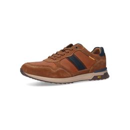 Camel Active Leder-Sneakers in Hellbraun/ Blau - 37% | Größe 46 | Herrensneakers