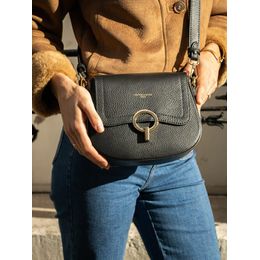 Victor & Hugo Paris Leder-Umhängetasche "Silvia" in Schwarz - (B)27 x (H)18 x (T)7 cm - 75% | Damen-taschen