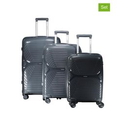 Geographical Norway 3tlg. Hardcase-Trolleyset "Silkovette" in Grau - 81% | Damen-koffer-reisegepaeck