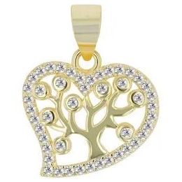 Adelia&acute;s Kettenanh&auml;nger ADELIA ́S "modischer Herz Anh&auml;nger aus 925 Sterling Silber", gold, Schmuckanh&auml;nger, Damen, Silber 925 (Sterlingsilber), Kettenanh&auml;nger