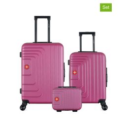 SWISS KOPPER 3tlg. Hardcase-Trolleyset "Ruti" in Lila - 73% | Damen-koffer-reisegepaeck