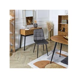 Rétro Chic Esszimmerstuhl ''Mateo'' in Grau - (B)45 x (H)88 x (T)52 cm - 52% | Sitzmoebel