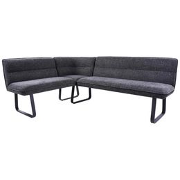 Mid.you Eckbank, Dunkelgrau, Metall, Textil, 7-Sitzer, seitenverkehrt montierbar, L-Form, 213x167.5 cm, Esszimmer, B&auml;nke, Eckb&auml;nke