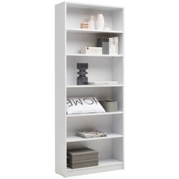 CARRYHOME Regal, Wei&szlig;, Holzwerkstoff, 5 F&auml;cher, 80x199.2x28 cm, stehend, Wohnzimmer, Regale, B&uuml;cherregale