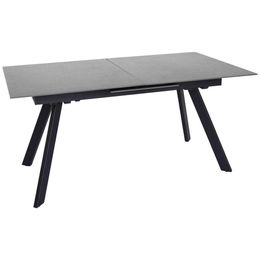 Novel Esstisch, Anthrazit, Schwarz, Metall, Keramik, rechteckig, eckig, 90x76x160-200 cm, ausziehbar, Esszimmer, Tische, Esstische, Esstische ausziehbar