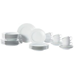 Seltmann Weiden Kombiservice Rondo, Wei&szlig;, Keramik, 30-teilig, Uni, 210 ml,210 ml, Essen & Trinken, Geschirr, Geschirr-Sets, Kombiservice