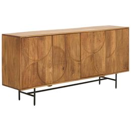 Livetastic Sideboard, Grau, Honig, Holz, Metall, Mangoholz, Hartholz, Holz, 2 F&auml;cher, 175x80x40 cm, Typenauswahl, handgemacht, Holzm&ouml;bel, Kleinm&ouml;bel Holz, Holzkommoden, Sideboards Holz