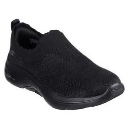 Slip-On Sneaker Skechers "GO WALK ARCH FIT 2.0-ROSA LINDA", Damen, Gr. 43, schwarz, Textil, unifarben, Schuhe, Trainingsschuh, Schn&uuml;rschuh mit r&uuml;ckfederndem Ultra Go