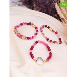 L'Atelier de Gaia 3er-Set: Armb&auml;nder mit Edelsteinen - 68% | Schmuck