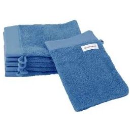 Waschhandschuh Tom Tailor HOME "Waschhandschuh COLOR BATH", blau (cool blau), B:16cm L:21cm, Frottier, Frottier, Handt&uuml;cher