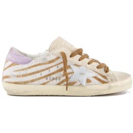 Golden Goose Deluxe Brand Golden Goose Low-Top Sneaker - Dames Super-Star Sneaker Wit/Bruin - Gr. 37 (EU) - in Beige - f&uuml;r Damen