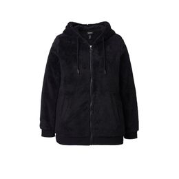Ulla Popken Zip-Up Hoodie female Black size 62-64