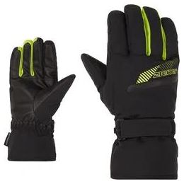Skihandschuhe Ziener "GORDANUS-Z AS glove man", Damen, Gr. 8,5, schwarz.lime, Obermaterial: 100% Polyester; Innenseite: 100% Polyester; Futter: 100% Polyester; Wattierung: 100% Polyester, Handschuhe